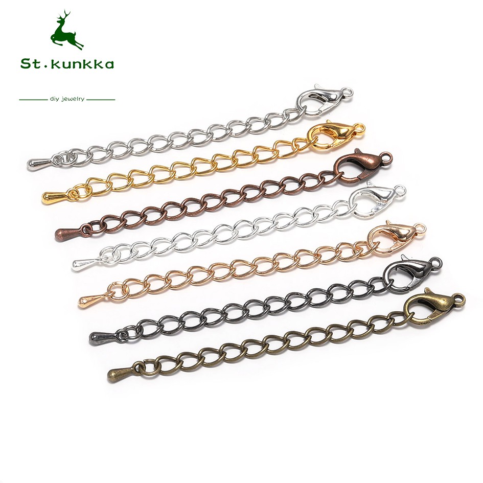 St.kunkka 10-20Pcs 50-70mm Tail Chain Clasps Connector DIY | Shopee ...
