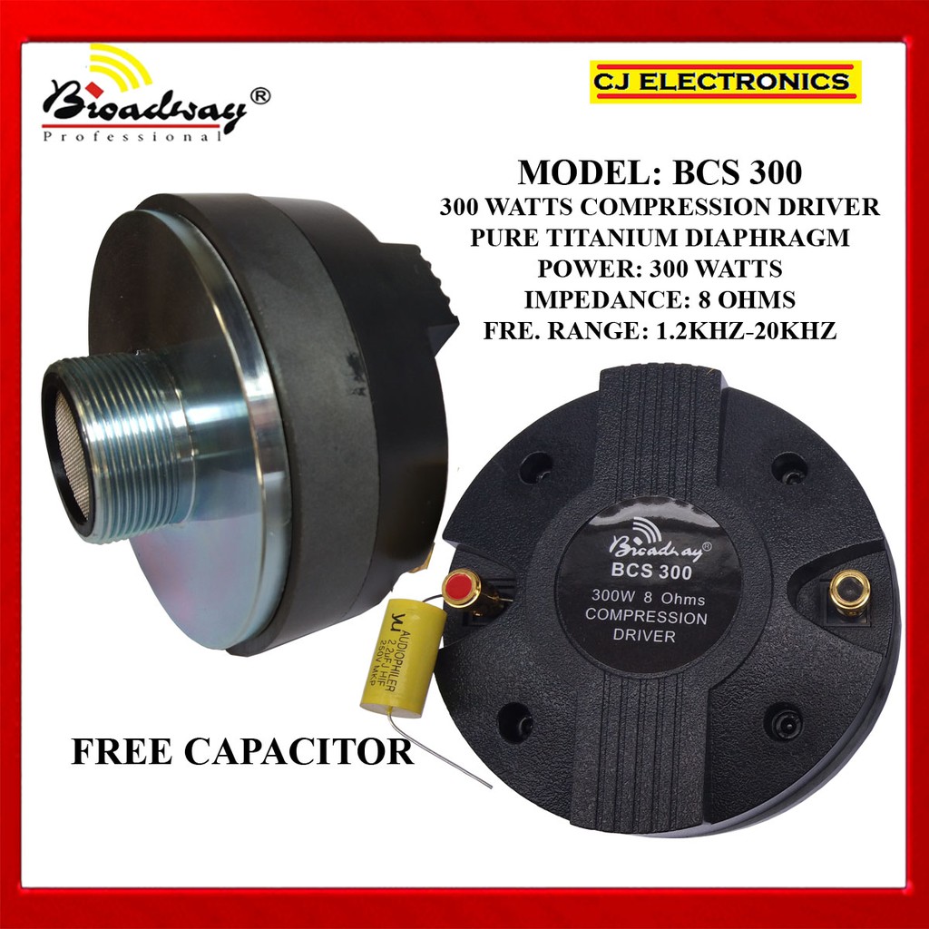 300 watts Compression Driver BCS 300 Original Broadway 1 pcs. | Shopee ...