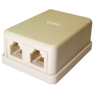 Single / Dual Port 6P4C RJ11 Telephone Modular Outlet Box- 4 Conductors ...