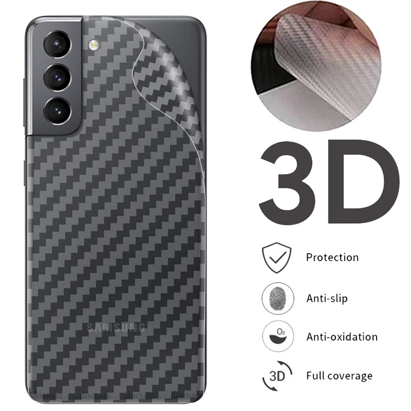 Samsung Galaxy S21 S20 Ultra FE S10 S9 Lite 5G S21+ S20+ S10+ S9+ Carbon Fiber Sticker Back Film ...