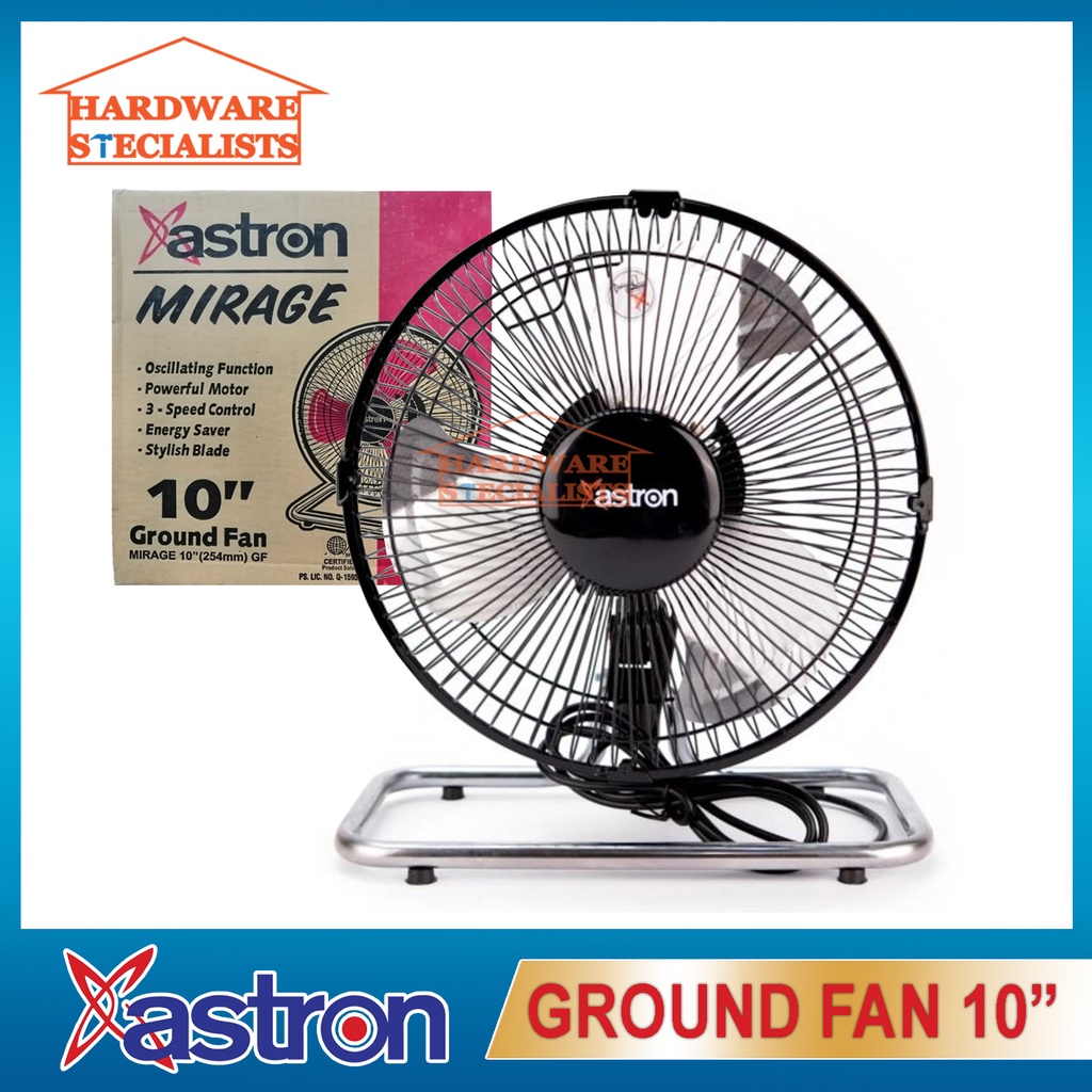Astron Mirage 10" Ground Fan (Black) | Shopee Philippines