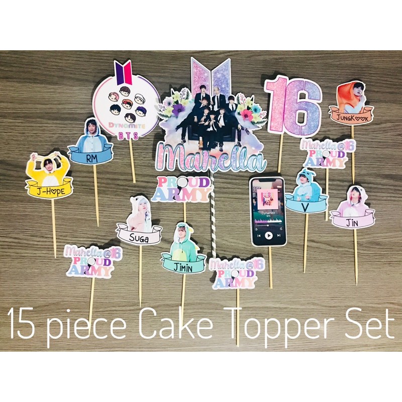 BTS CAKE TOPPER SET with Cupcake Topper Option | Shopee Philippines