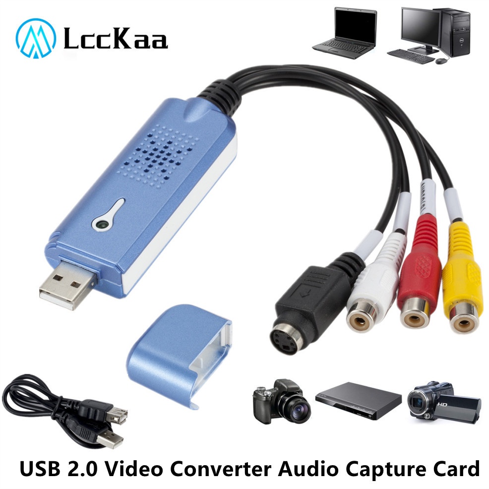 USB 2.0 Video Converter Audio Capture Card VHS to Digital Converter VHS ...