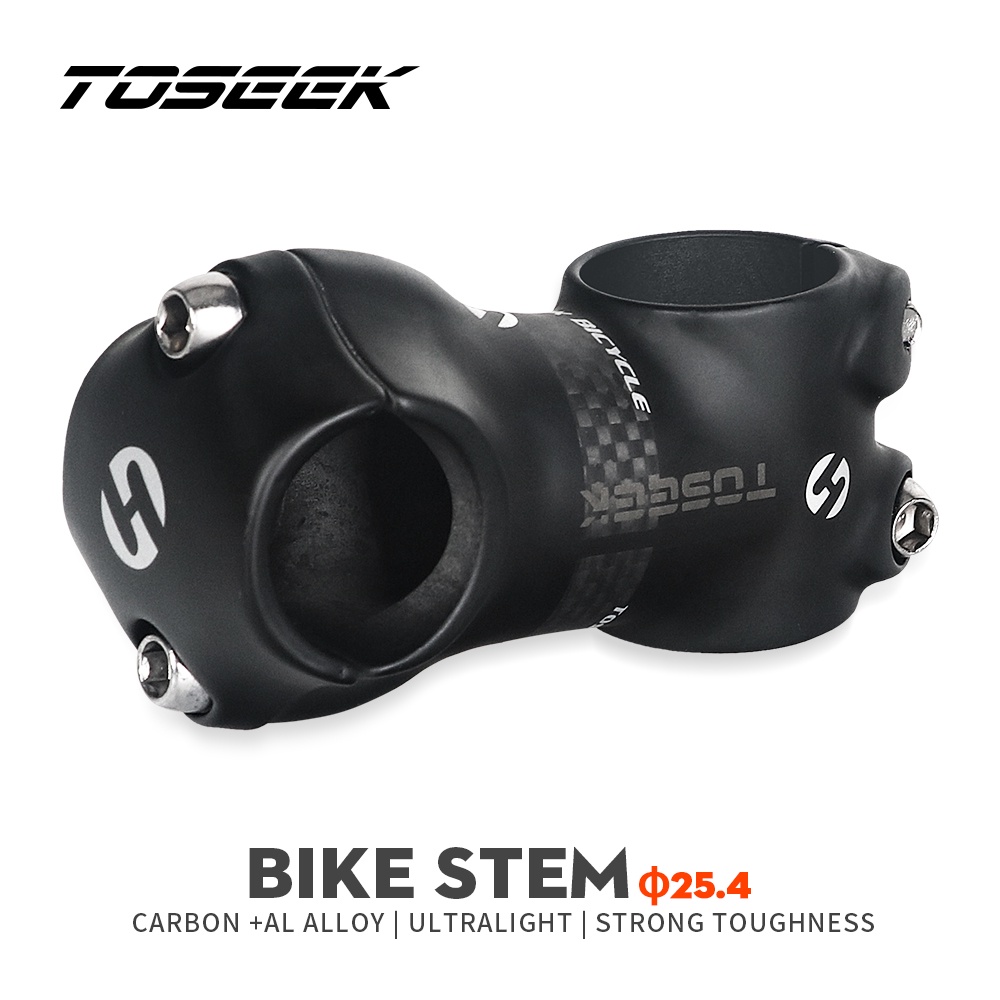 TOSEEK Carbon Stem 50/60/70/80mm Aluminum Bike Handlebar Stem 7 Degree 25.4 Stem Matt Black ...