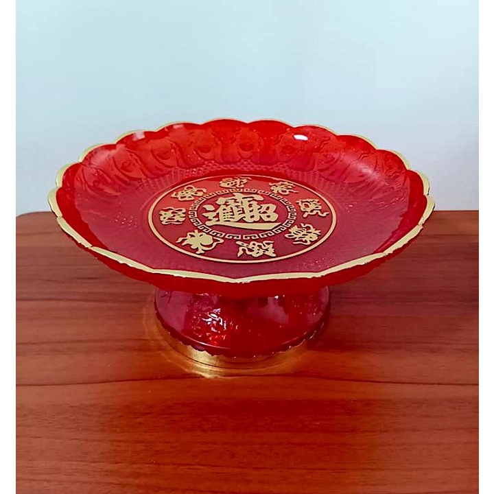 Red Chinese offering Plate Plastic | Shopee Philippines