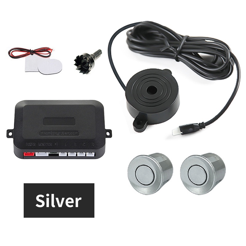 Car Parking Sensor Kit 2 Sensors Buzzer Sound Alert Indicator 22mm ...