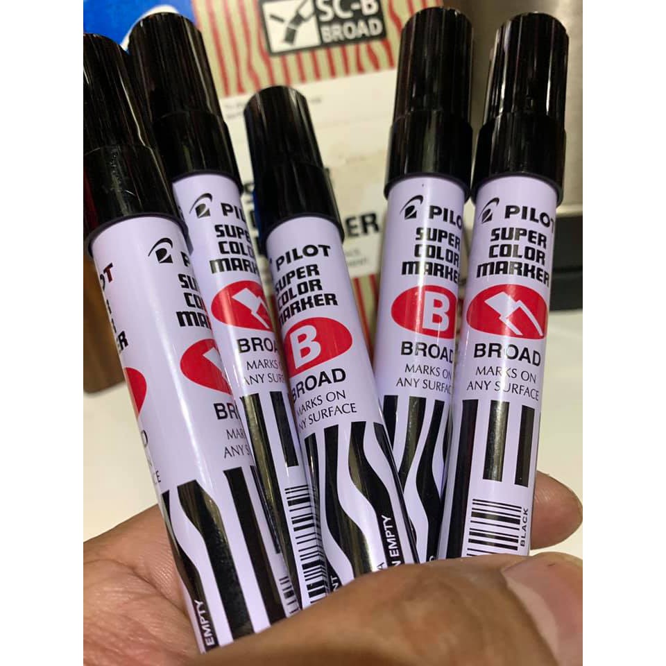 Pilot Super Color Permanent Marker FINE and BROAD Color Black/Blue/Red ...