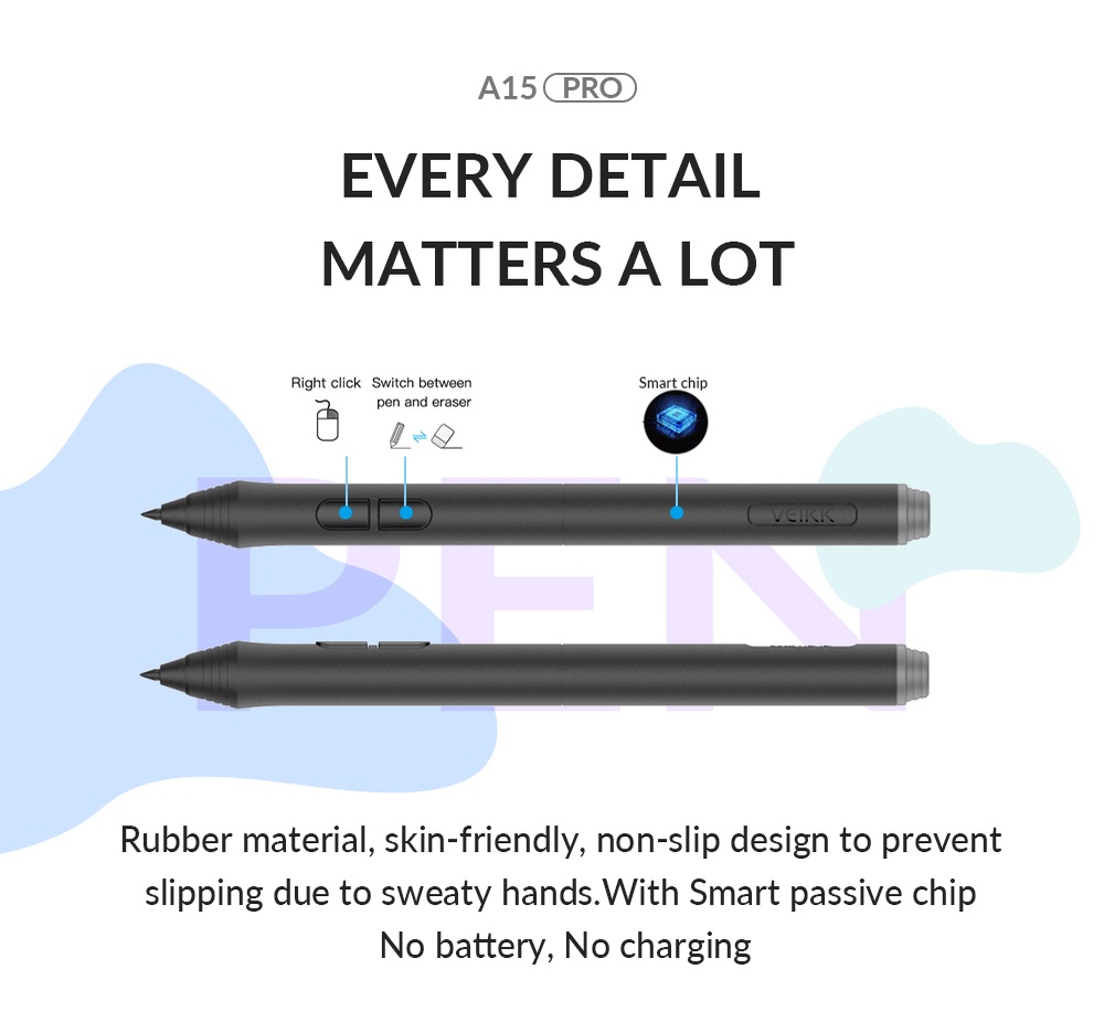 VEIKK A15PRO Digital Graphic Drawing Tablet 8192 Levels 290PPS With ...