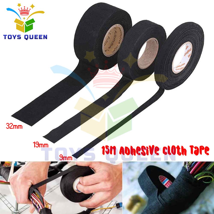 15m Adhesive Cloth Tape Automotive Wiring Harness Car Auto Heat Sound ...