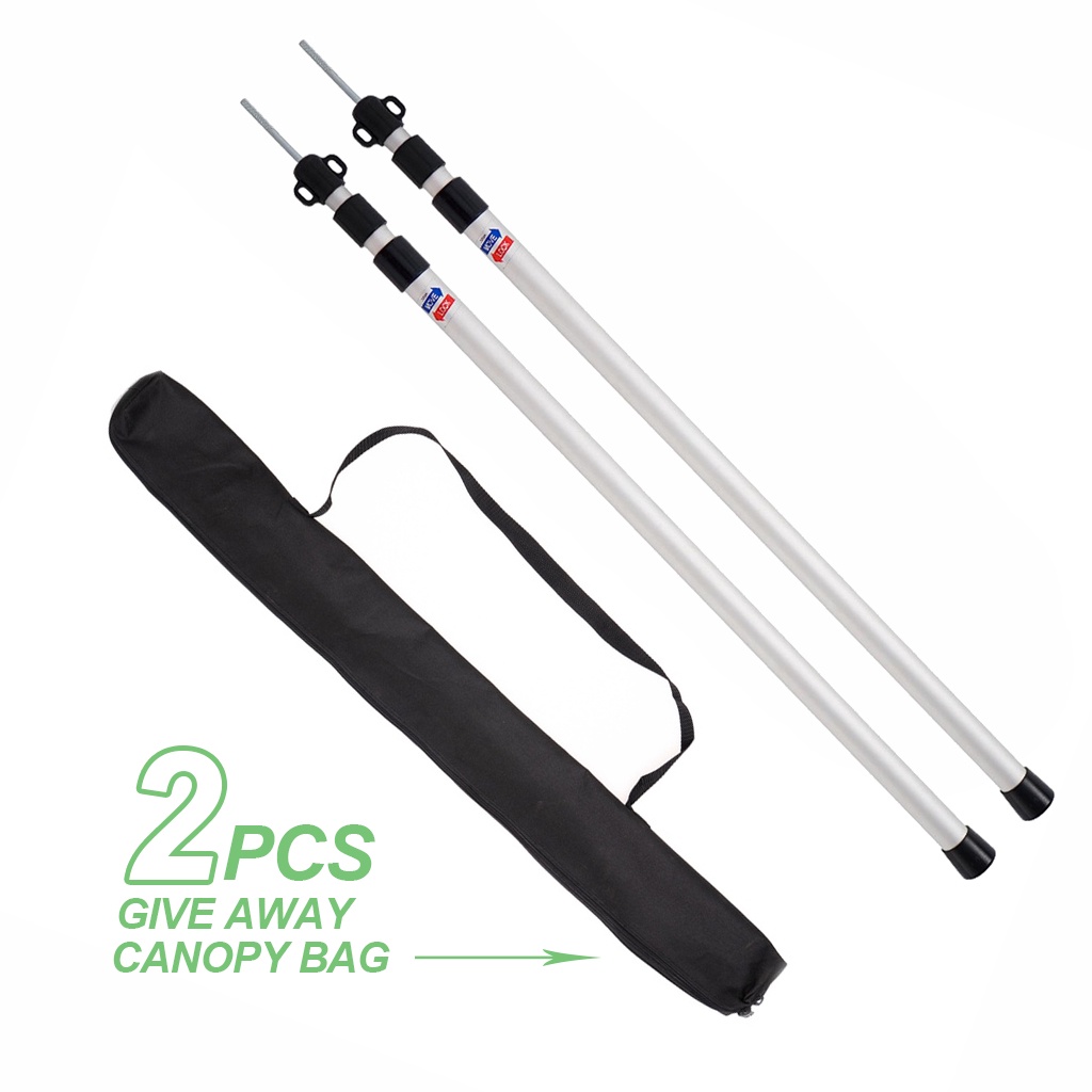 Thicken Camping Poles Sunshade Rod Adjustable Tent Support Rods Beach ...