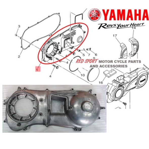 COVER CRANKCASE AEROX V1 YAMAHA GENUINE | Shopee Philippines