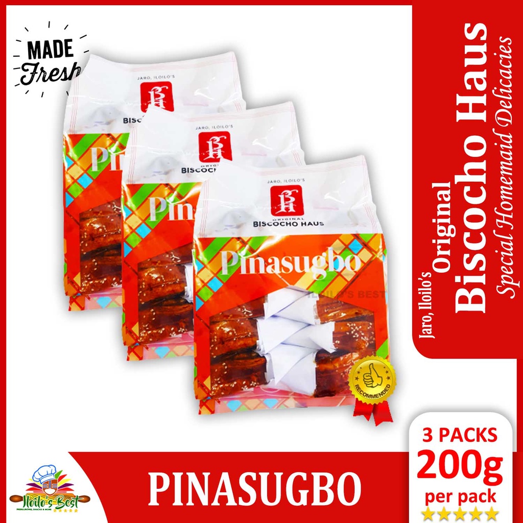 3 Packs Pinasugbo 200gms each Biscocho Haus Best Seller Delicacy ...