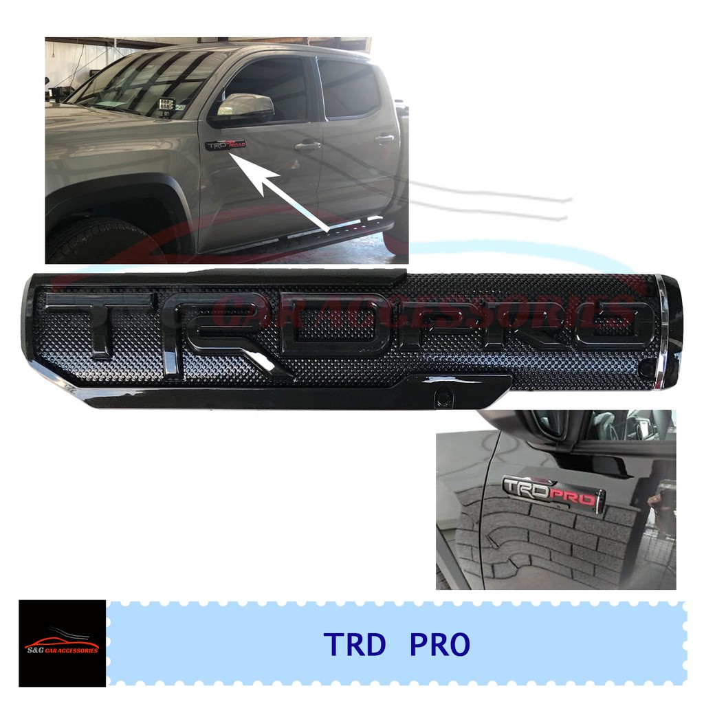 SG 1piece TRD PRO Tail Gate / Trunk Badge / Door Badge Emblem for ...