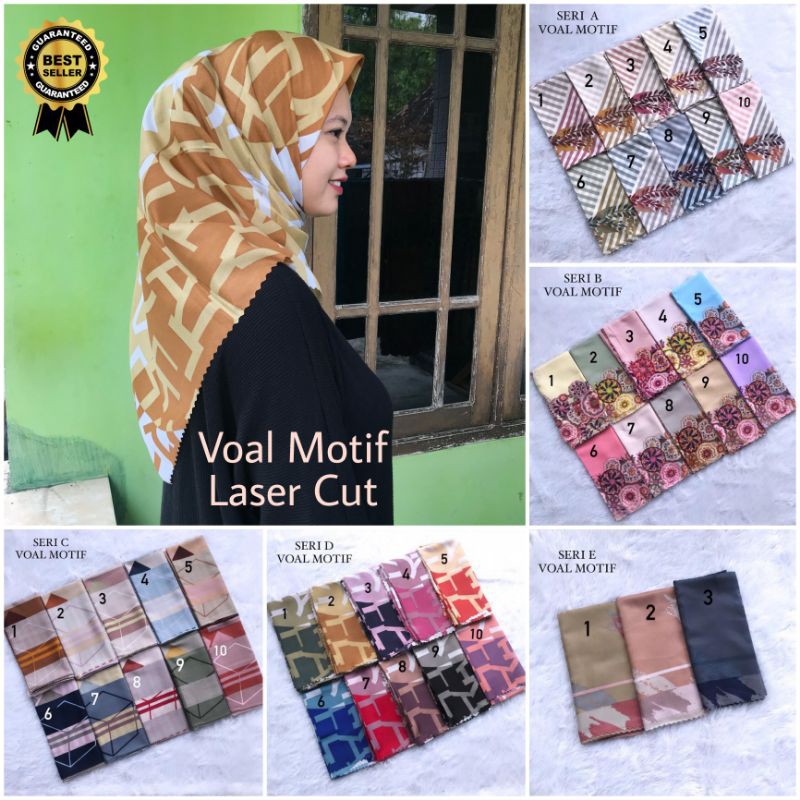 Hijab Voal Motif Laser Cut Part1 | Shopee Philippines