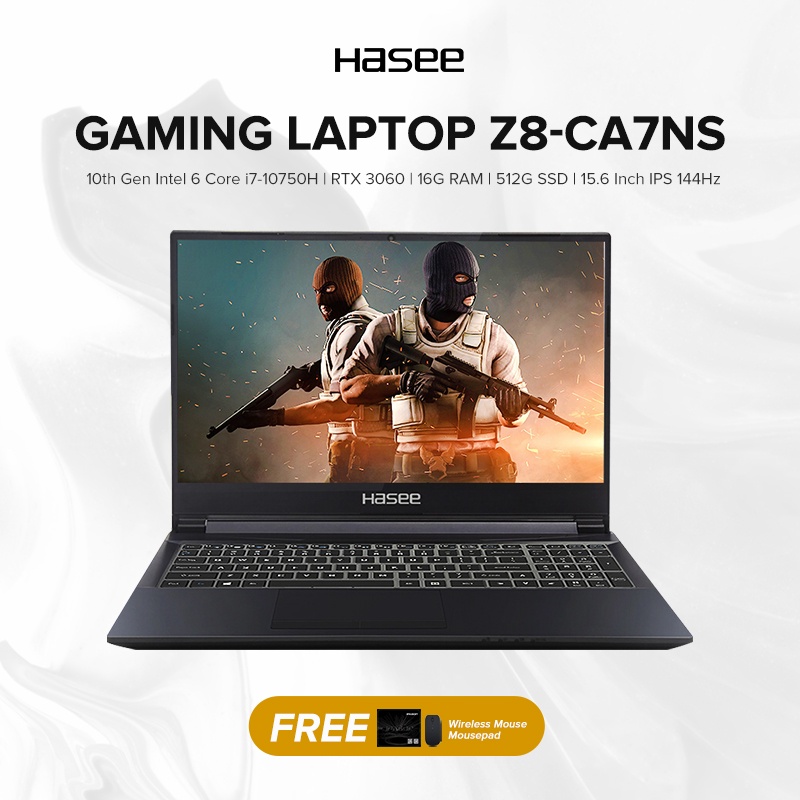 Hasee Z8-CA7NS i7 RTX3060 15.6 inches 10th Gen i7 10750H 6 Cores 16G RTX3060 6G 144HZ Laptop ...