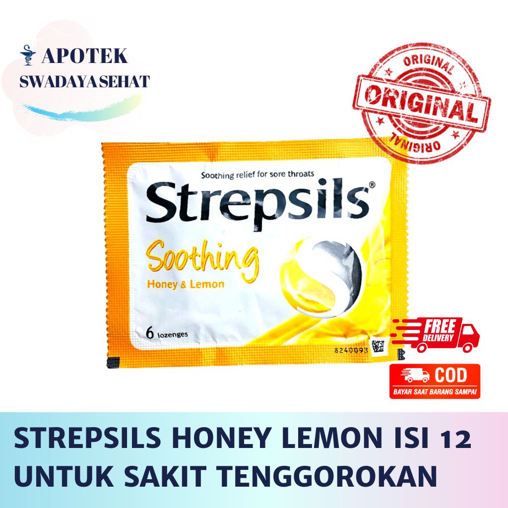 Honey LEMON STREPSILS Contains 12 Suction Tablets - Soothes Sore Throat ...
