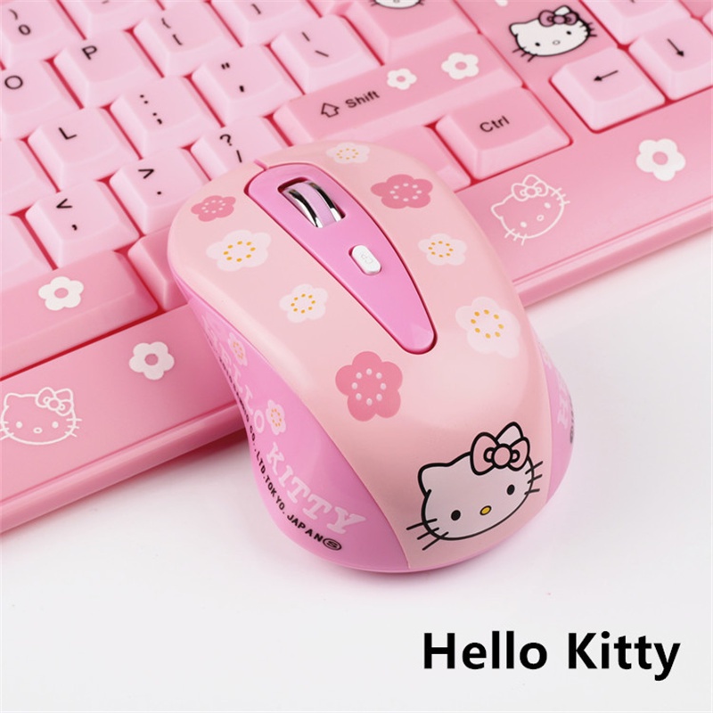 2.4Ghz USB Optical Wireless Mouse Hello Kitty Pink Wireless Mouse Mini ...