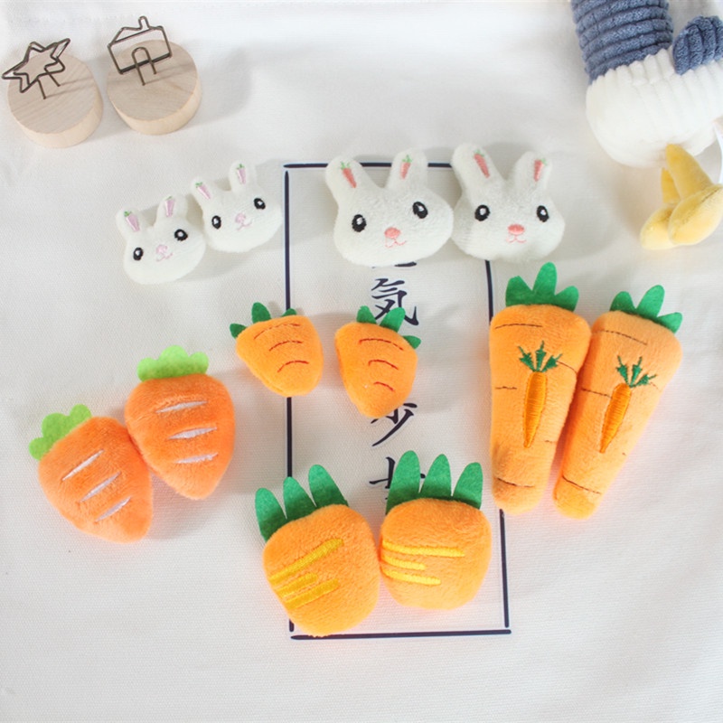 Cute Plush Carrot Rabbit Brooch Bunny Little White Accessories Bag Hat ...