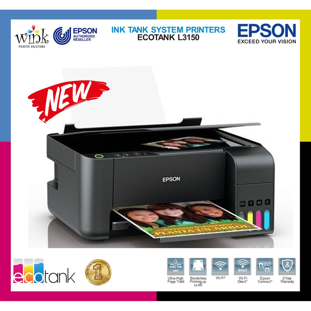 Epson L3150 Printer Scanner Copier or Xerox WiFi Wireless Brand New ...