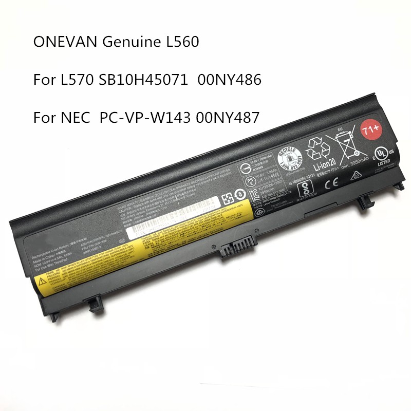 OENVAN Genuine L560 L570 battery for Lenovo thinkpad SB10H45073 ...