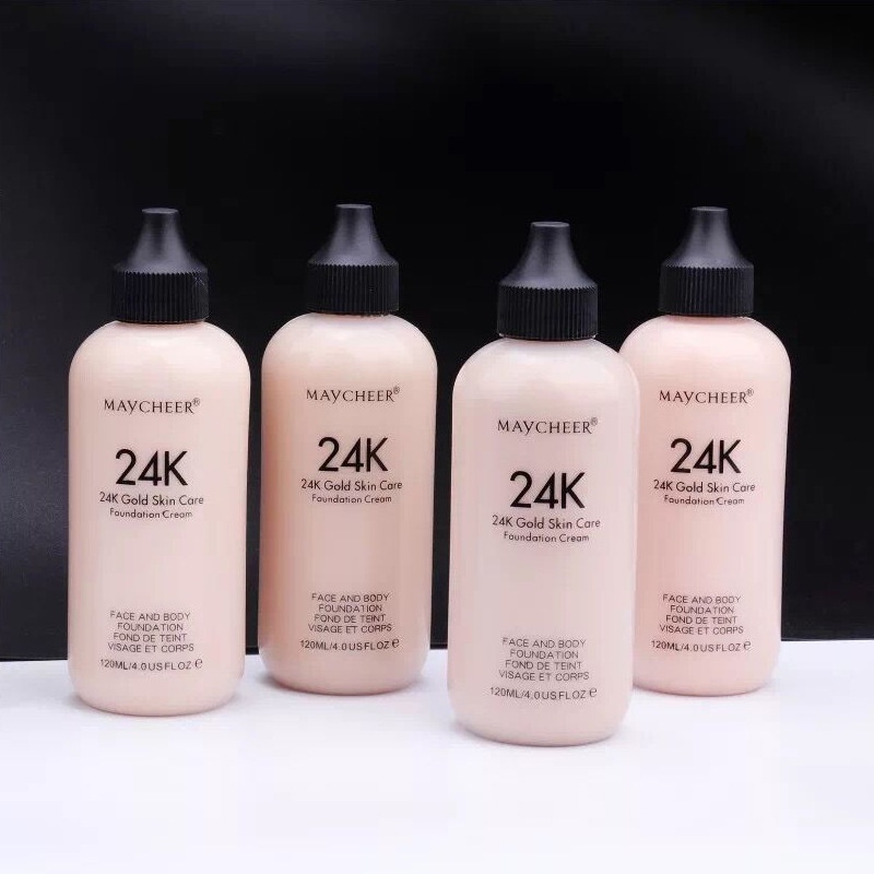 MAYCHEER 24K Gold Foundation Liquid Concealer Waterproof Moisturizer ...