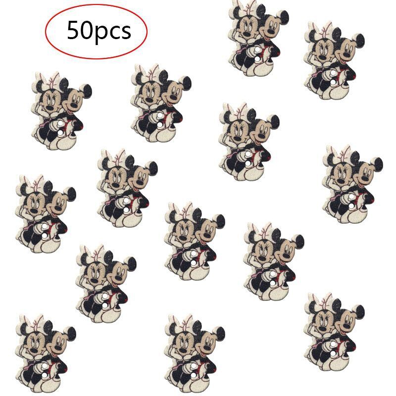 The latest 50 pieces of 30*22mm Mickey Minnie wooden buttons, used for ...