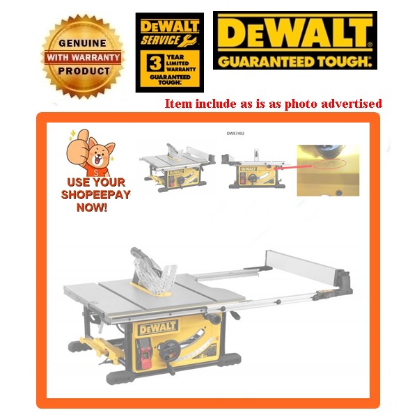 DeWALT DWE7492 Original 10" Table Saw 2000W w/o blade GTE | Shopee ...
