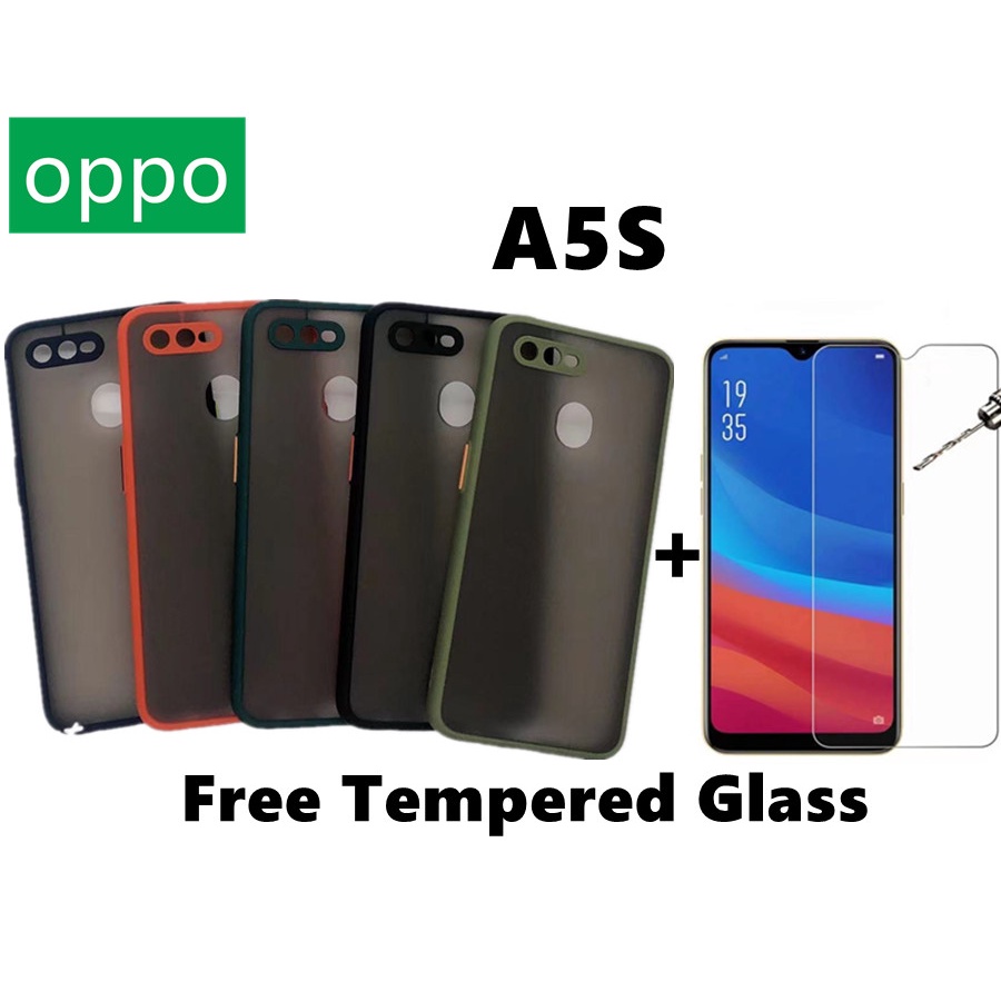 Camera Protection Phone Case Oppo A5S Casing Matte Shockproof Back ...