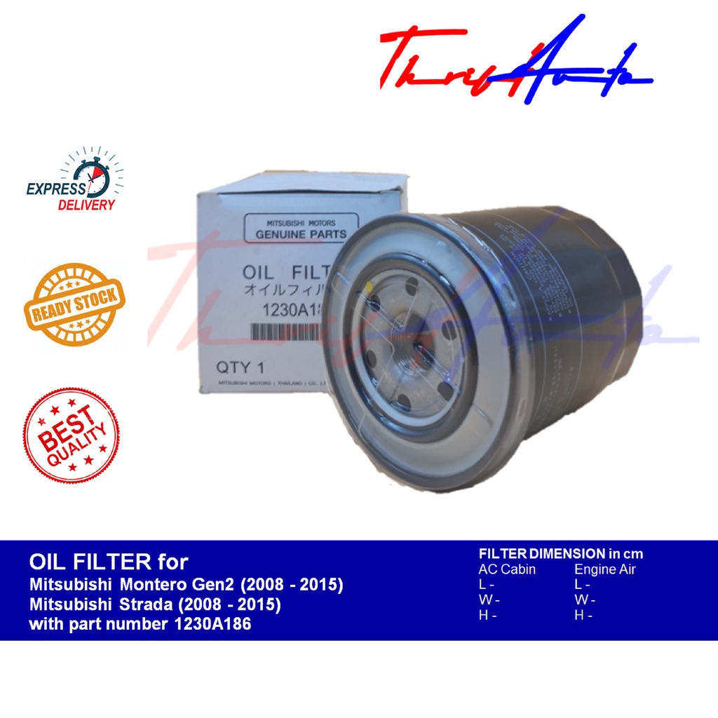 Oil Filter for Mitsubishi Montero Gen2 (2008 - 2015) and Mitsubishi ...