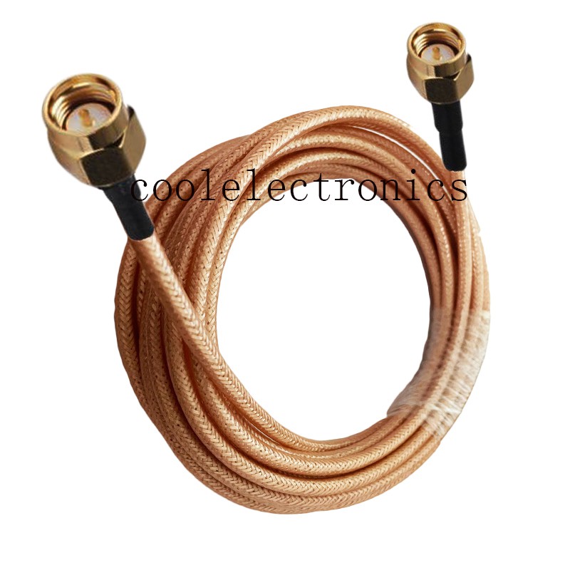 SMA Male to SMA Plug Male Connector RG400 Double Shielded Copper Braid ...