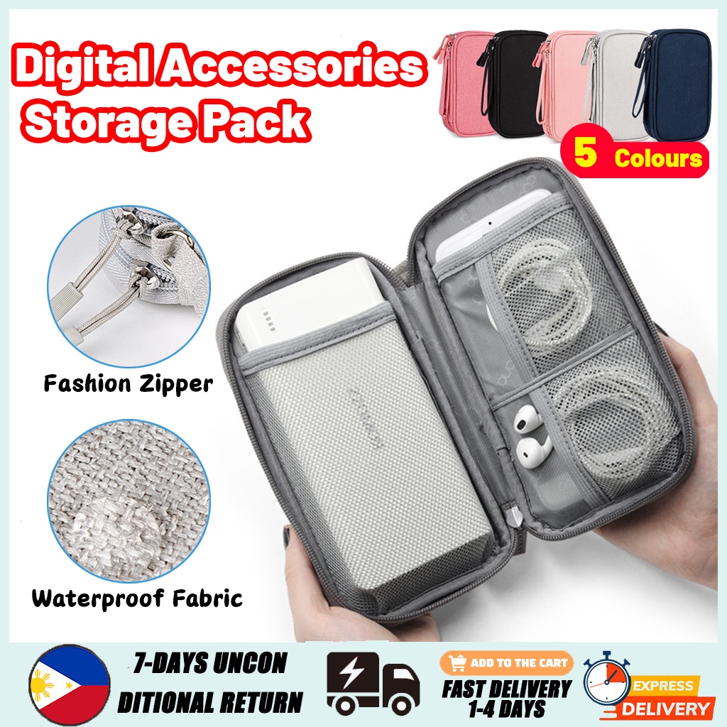 Travel Organizer Double Layer Cable Storage Pouch Gadget Bag Waterproof