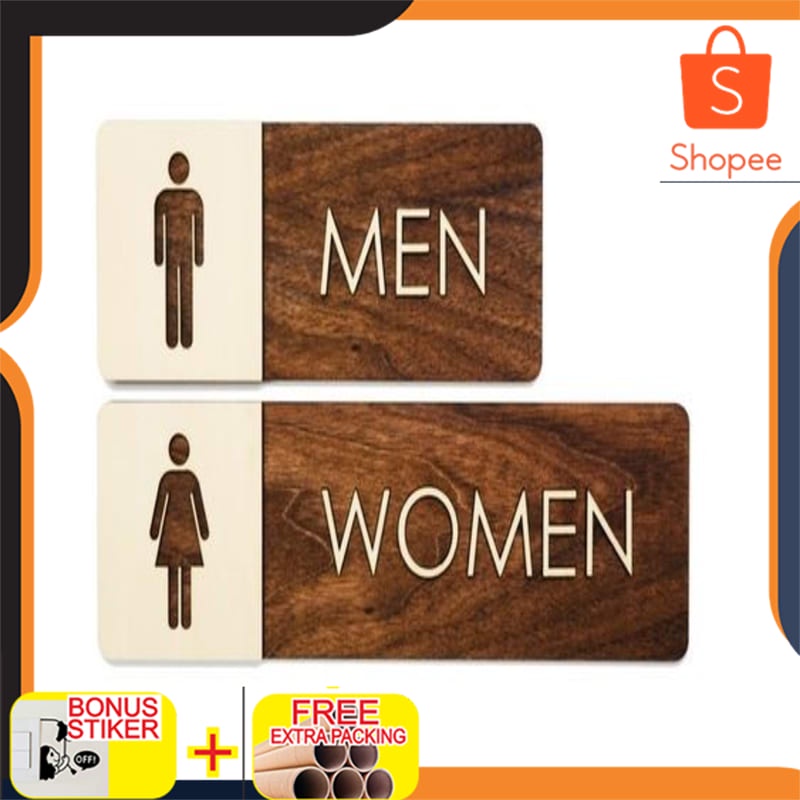 Cool wooden acrylic Toilet sign | Toilet sign | Elegant toilet board ...
