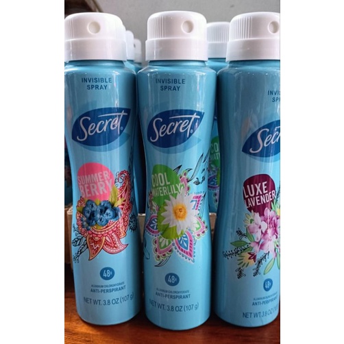 SECRET ANTIPERSPIRANT INVISIBLE SPRAY 3.8 oz | Shopee Philippines