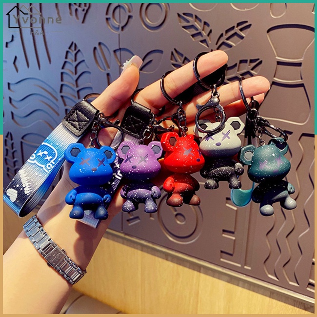 ONE Cartoon Color Changing Bear Keychain For Men Women Trendy Car Key ...