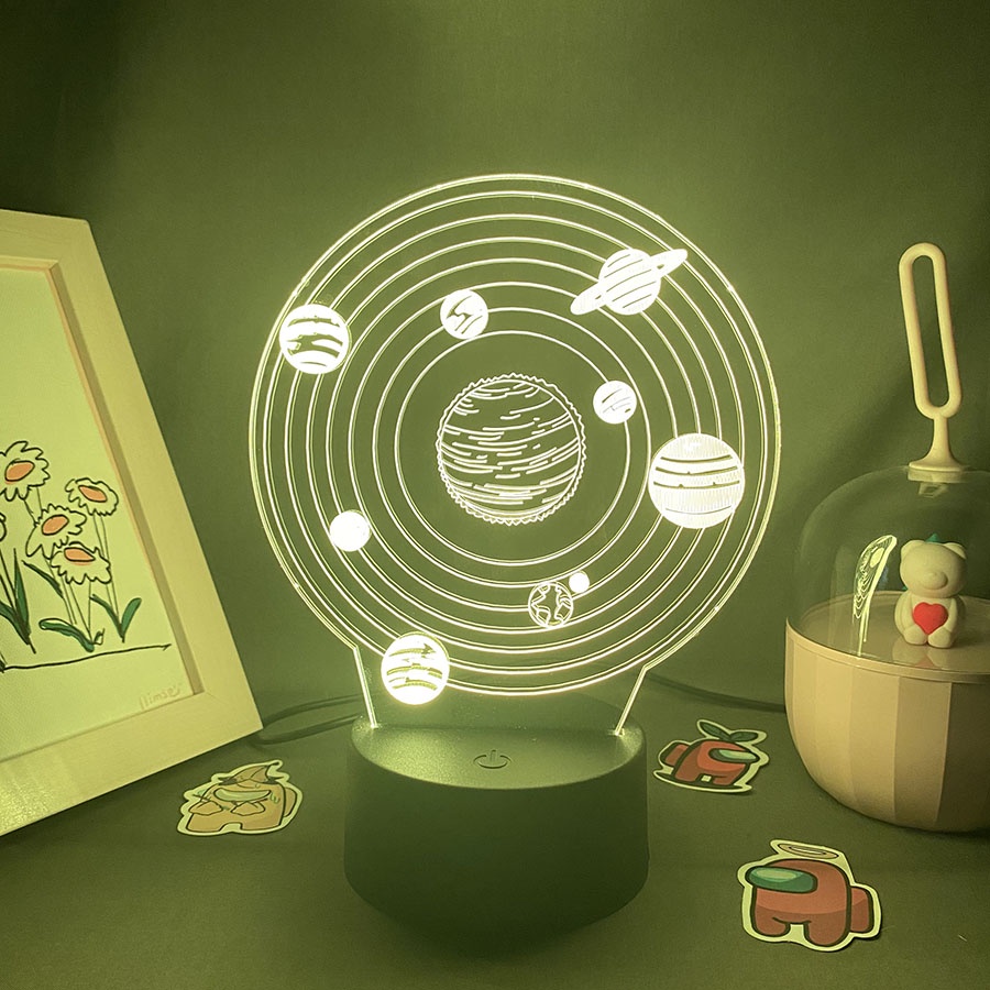 Solar System Nine planets Lava Lamp Space Universe 3D LED Neon Night ...