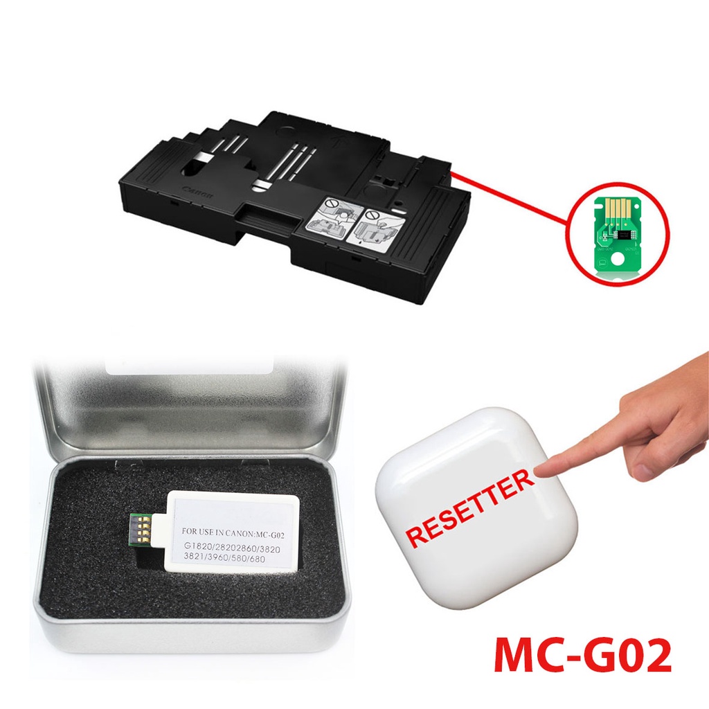 MC-G02 MCG02 Chip Resetter Maintenance tank For Canon G2160 G3160 G1220 ...