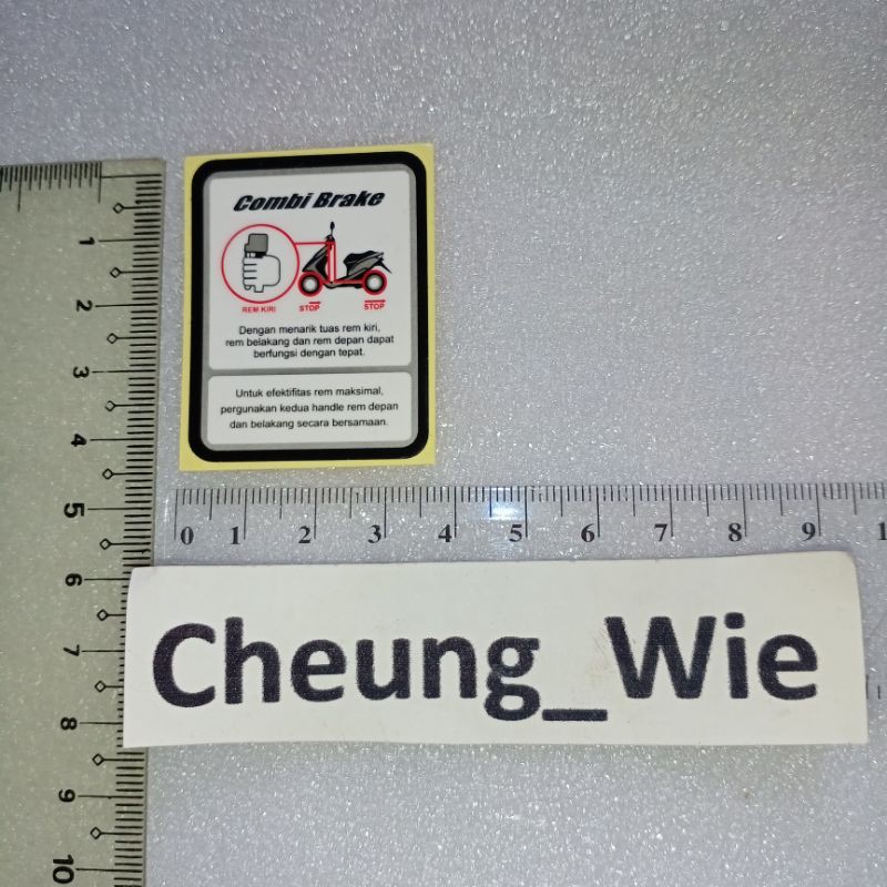 Honda vario 125/150 esp/ beat esp dashboard combi brake label sticker ...