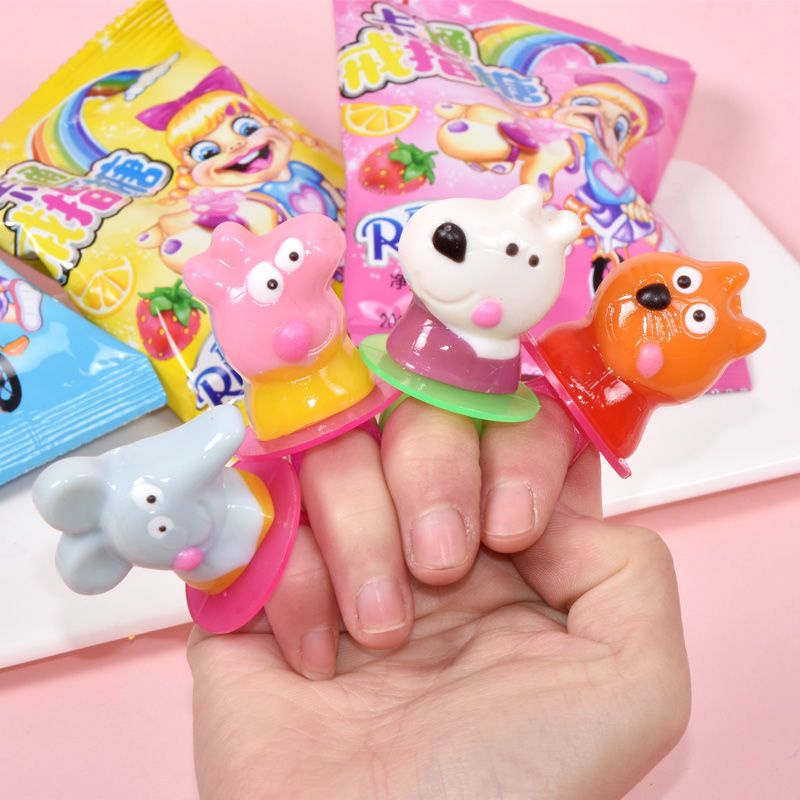 Creative Cartoon Peppa Ring Candy Fruit Flavor Hard Influencer Toy ...