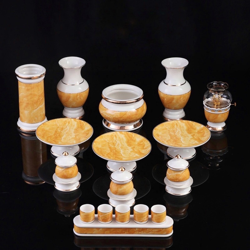 High Quality White Gold Jade Porcelain Worship Set - Ancestor Worship ...