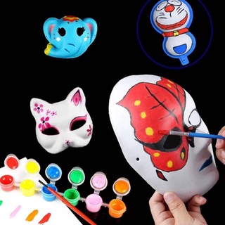 DIY White Mask Halloween White Plain Paper Full Face Opera Masquerade ...