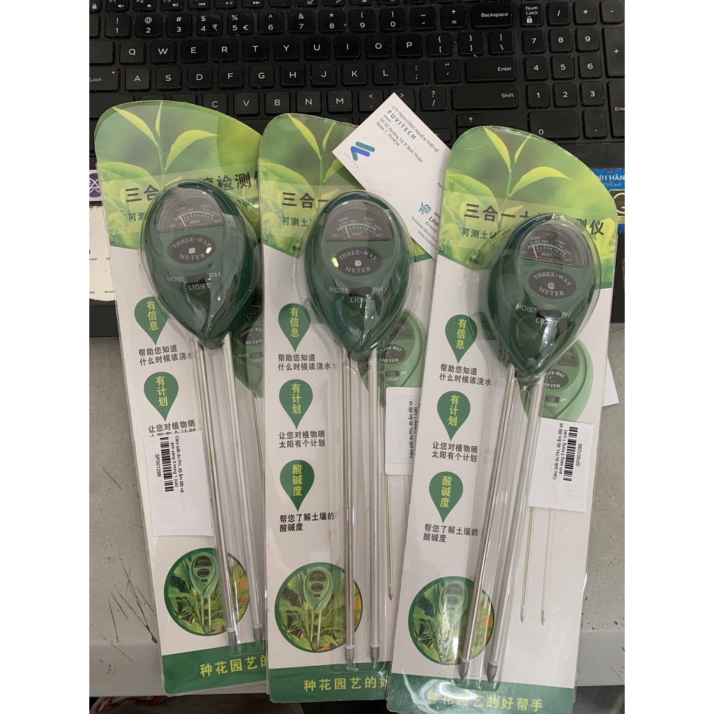 3-in-1 sensor for measuring PH, soil moisture and light | Shopee ...