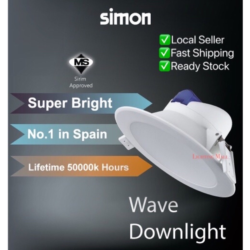 SIMON - Wave LED Downlight Round Recessed SIRIM Approved 12W 14W 3000K ...