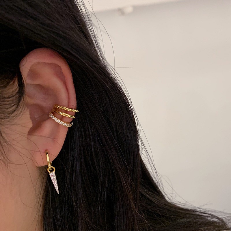 Earrings female metal ear clip set | Shopee Philippines