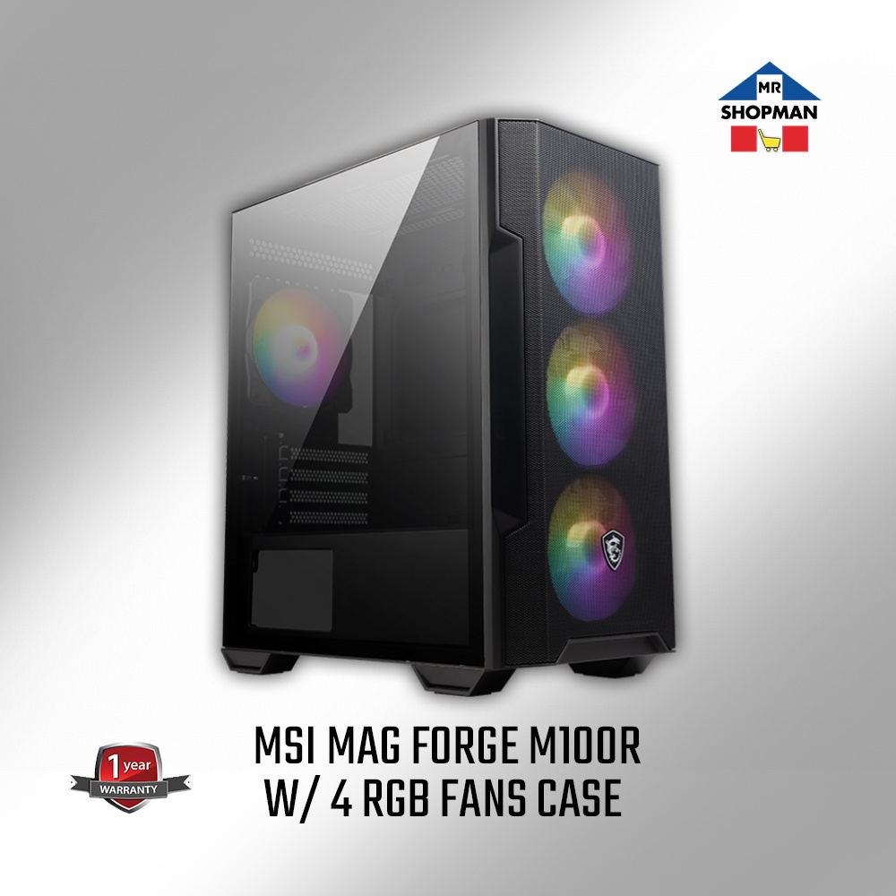 MSI Mag Forge M100R ARGB / M100A RGB MATX Desktop PC Case w/ Fan ...