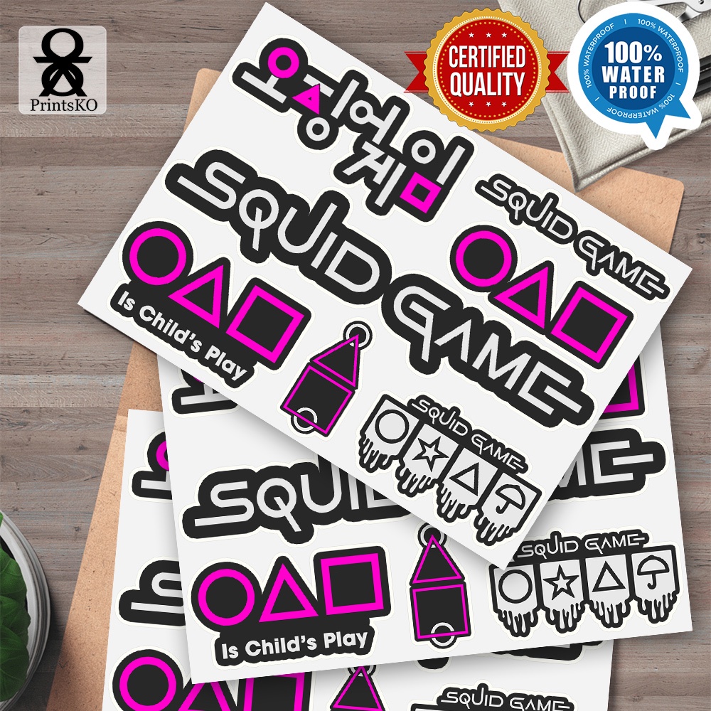 Squid Game Water Proof Stickers - Design | Shopee Philippines