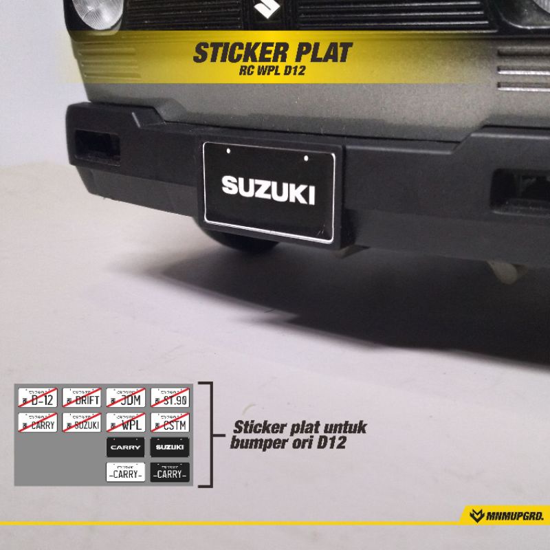 Wpl d12 front plate rc Sticker (original bumper) / wpl d12 rc Sticker ...