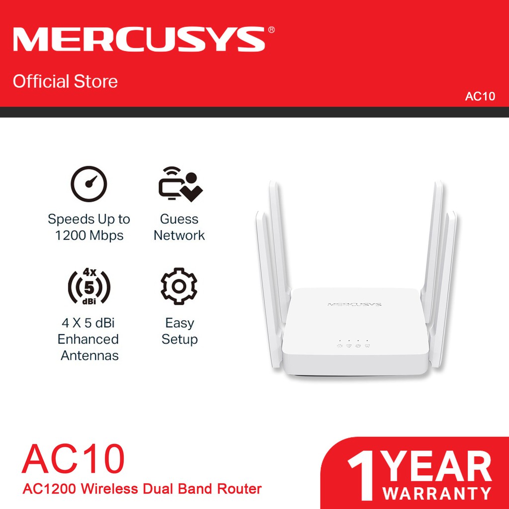Mercusys Ac10 Ac1200 Wireless Dual Band Router | Shopee Philippines