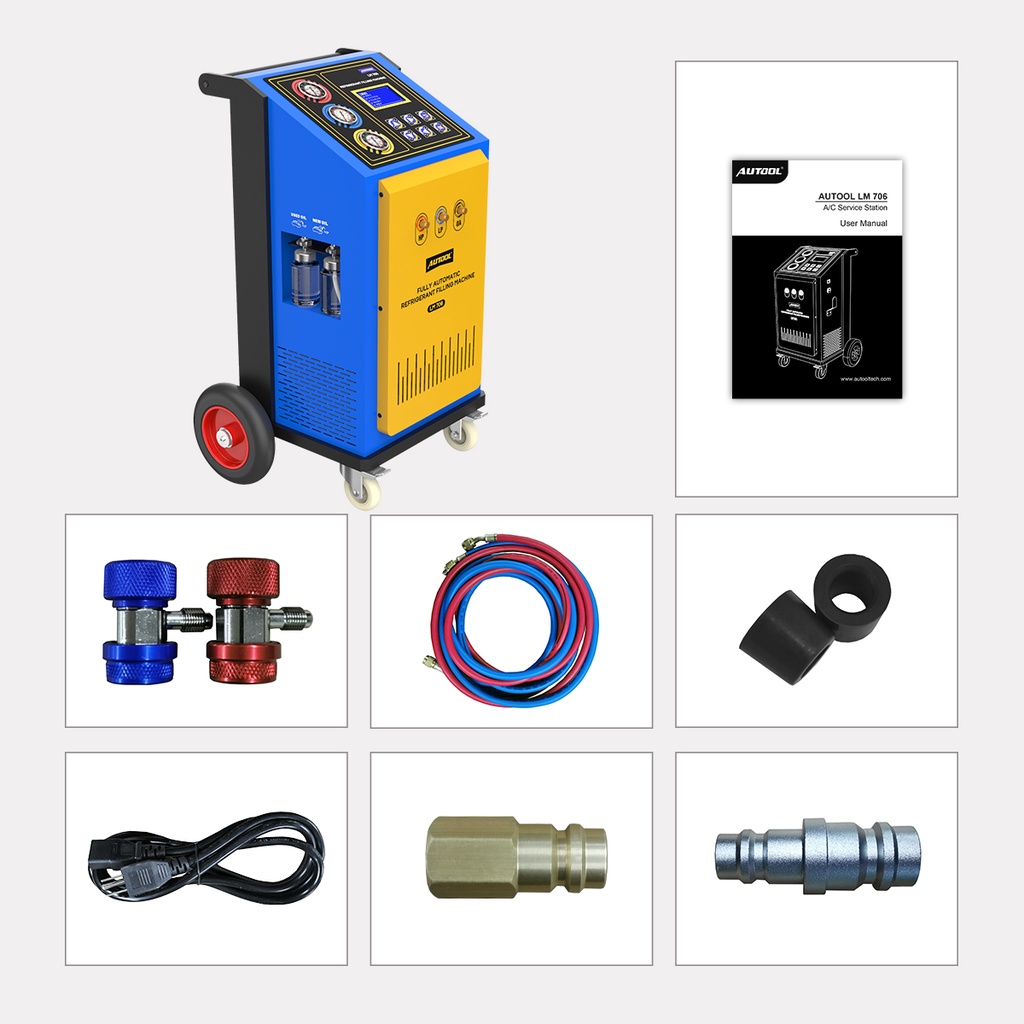 AUTOOL LM706 Refrigerant Recovery Machine with Refrigerant Recovery ...