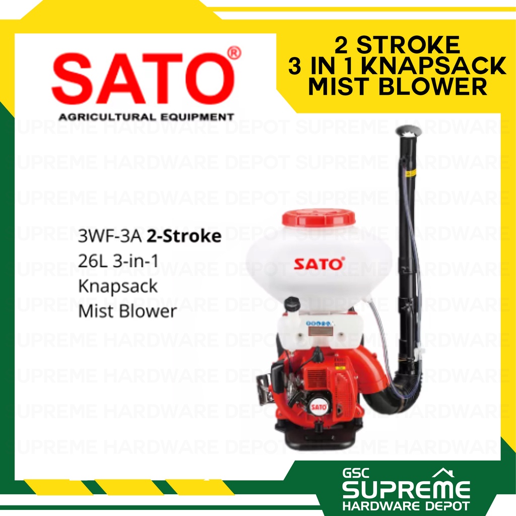 SATO 3 in 1 Mist Blower Knapsack Power Sprayer 26L (2 stroke / 4 stroke) | Shopee Philippines