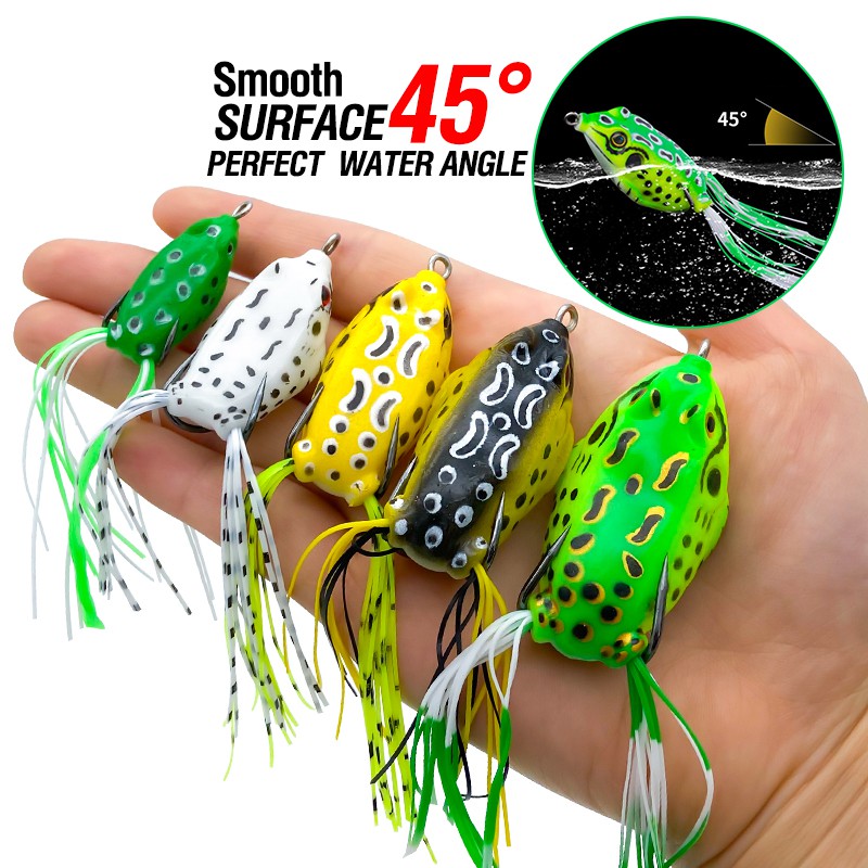 Soft Plastic Frog Lure 3.5g-13g Double Hooks Floating Fishing Tackle ...